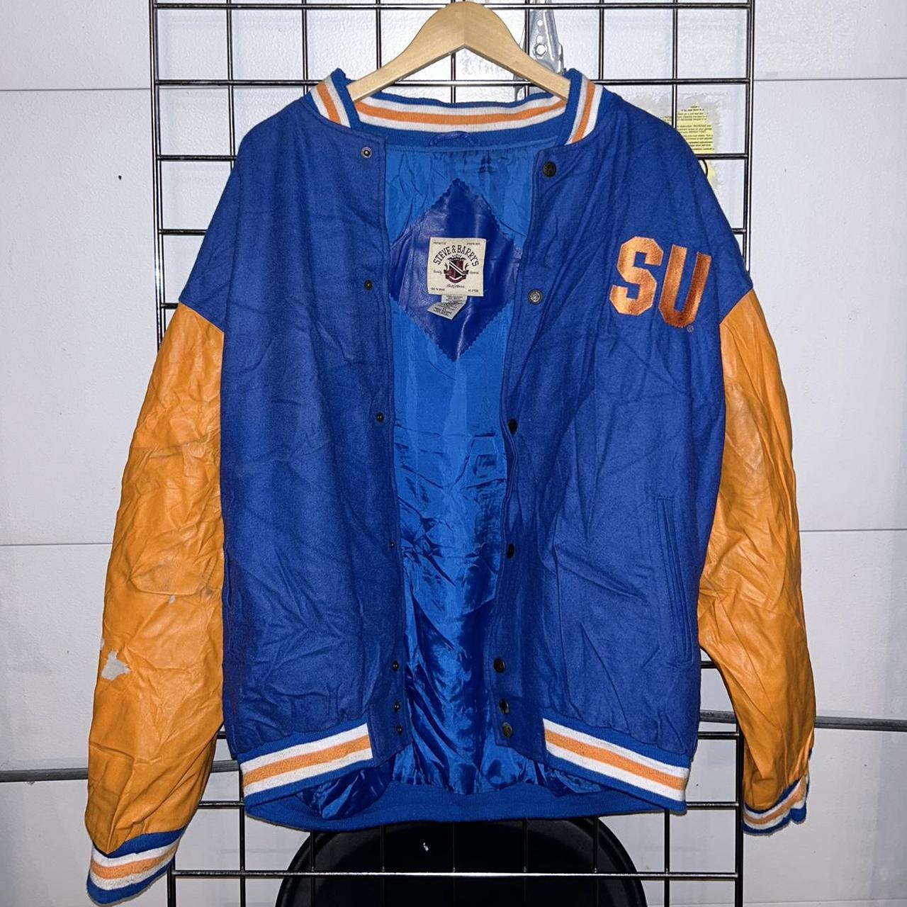 vintage blue and orange syracuse men jacket. decent... - Depop