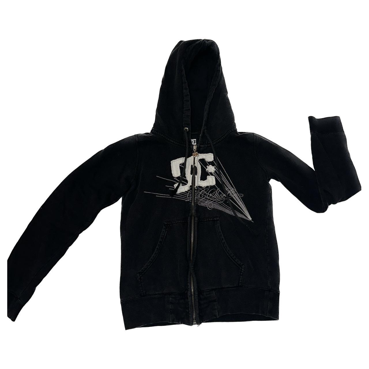 Black DC zip up jacket Size (S) - Depop