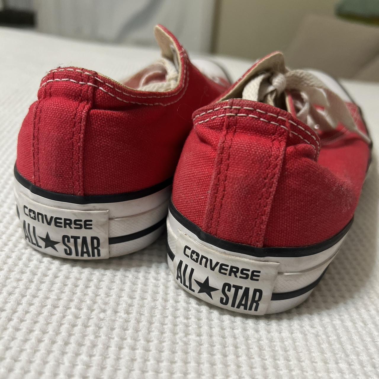 red low rise converse | size 7 women’s, 5 men’s ♡... - Depop