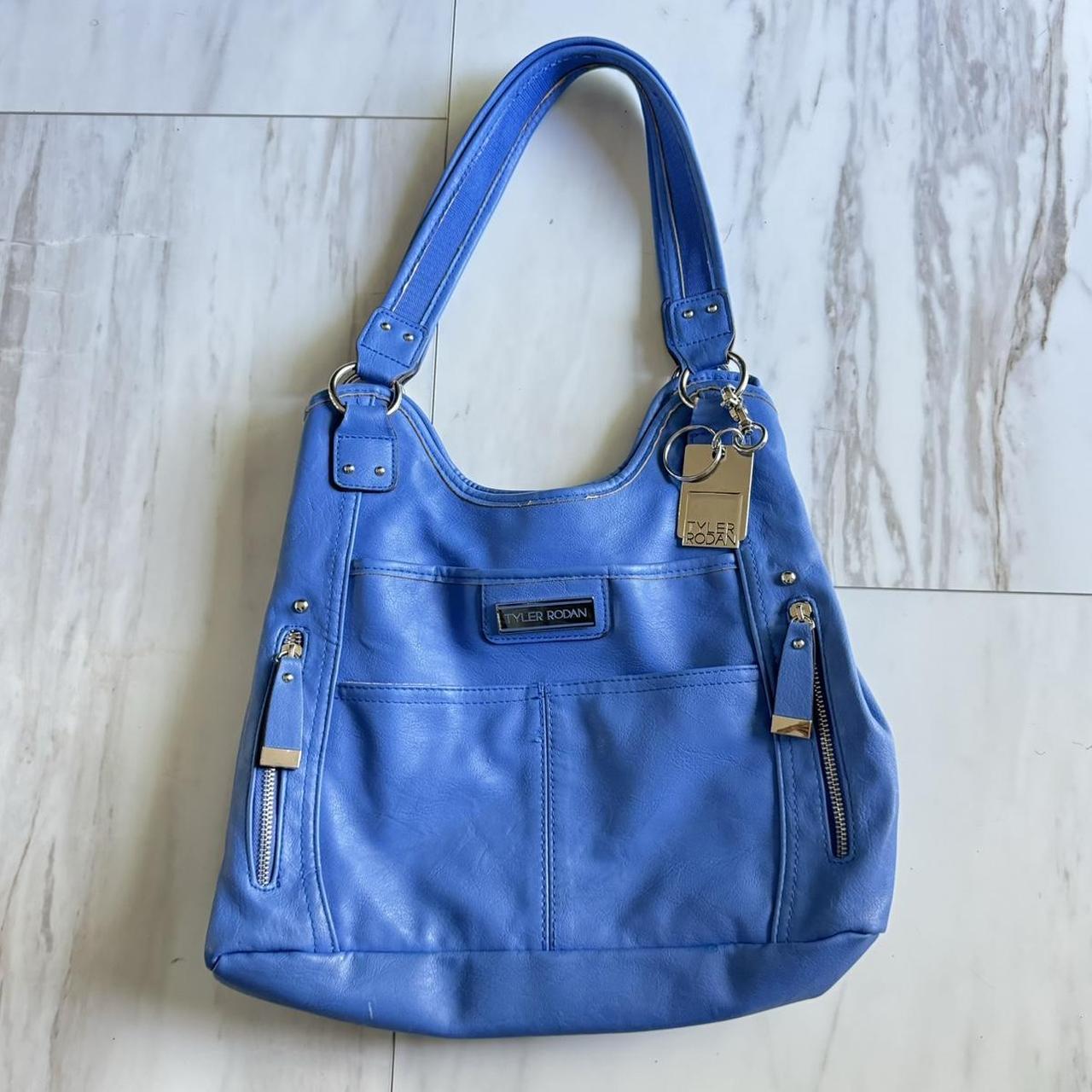 Women’s blue leather medium size purse dark blue... - Depop