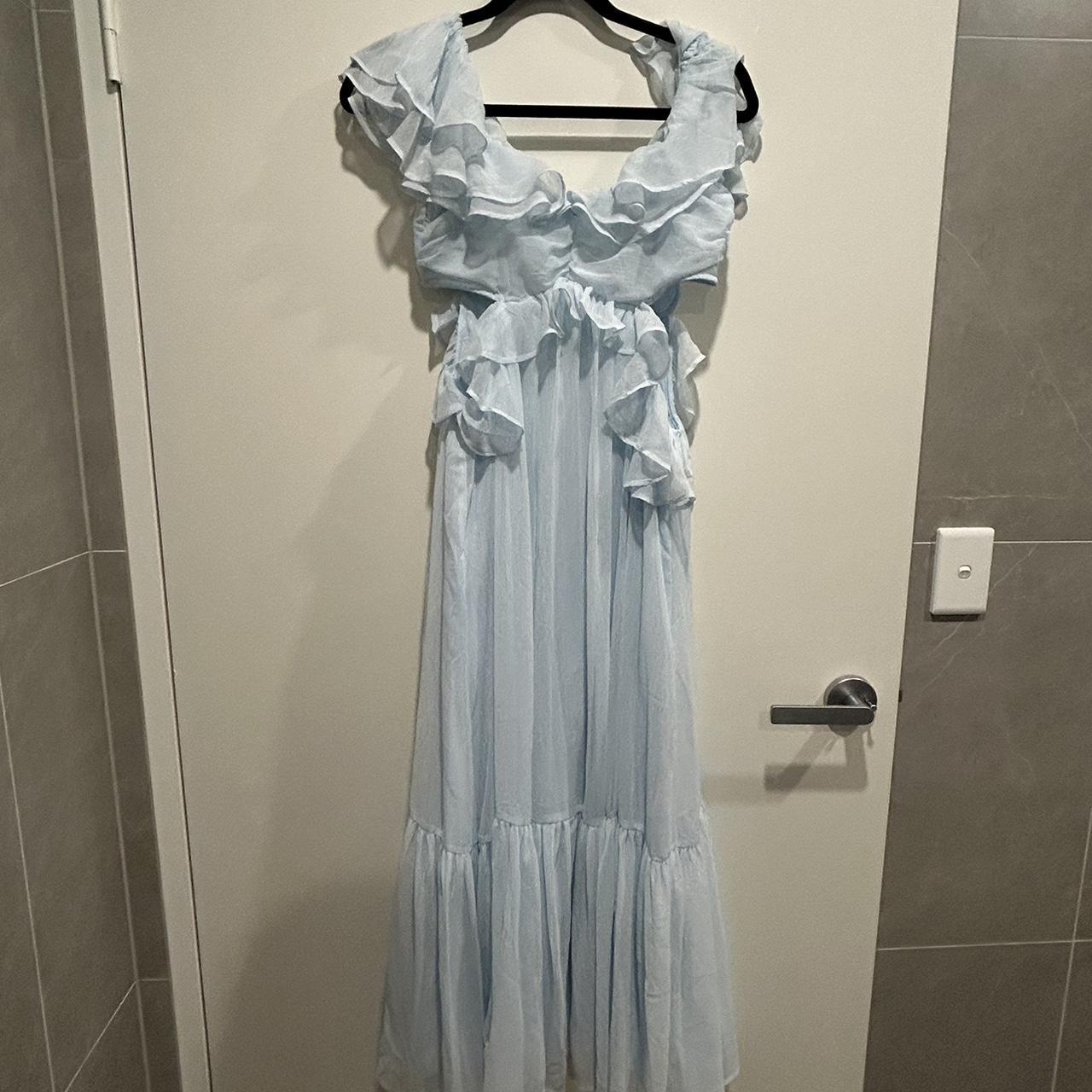 ASOS light blue frill dress Only worn to try on Size... - Depop