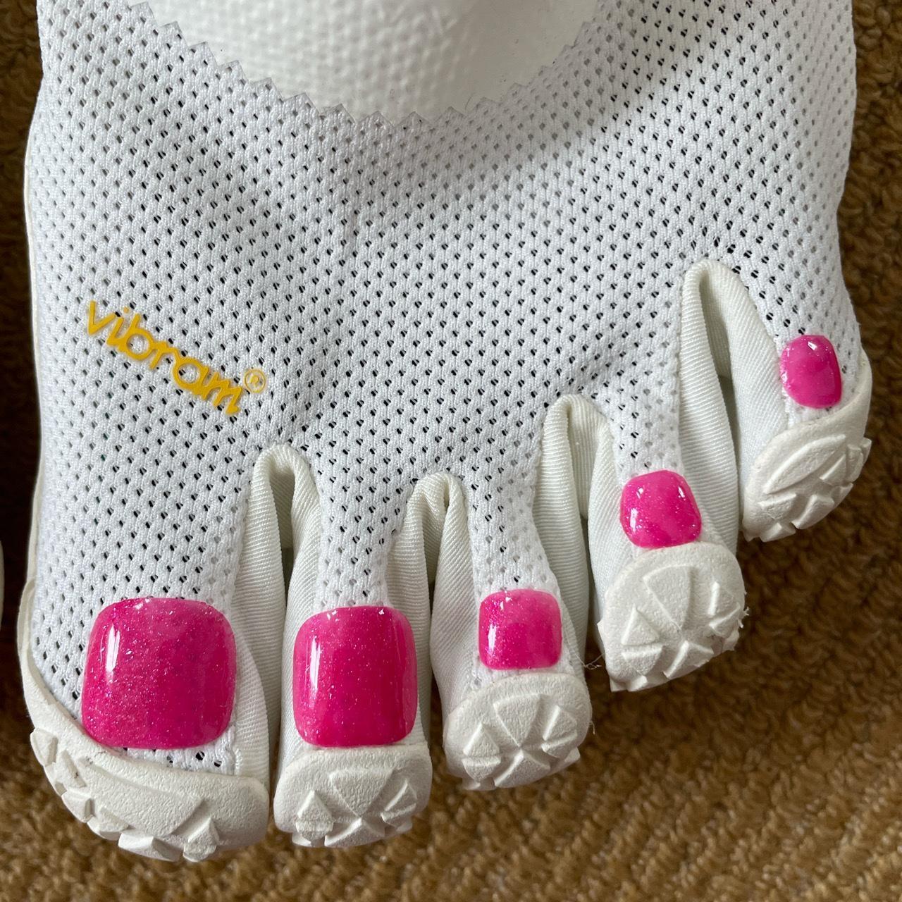 Vibram pink painted toenails, completely out of... - Depop