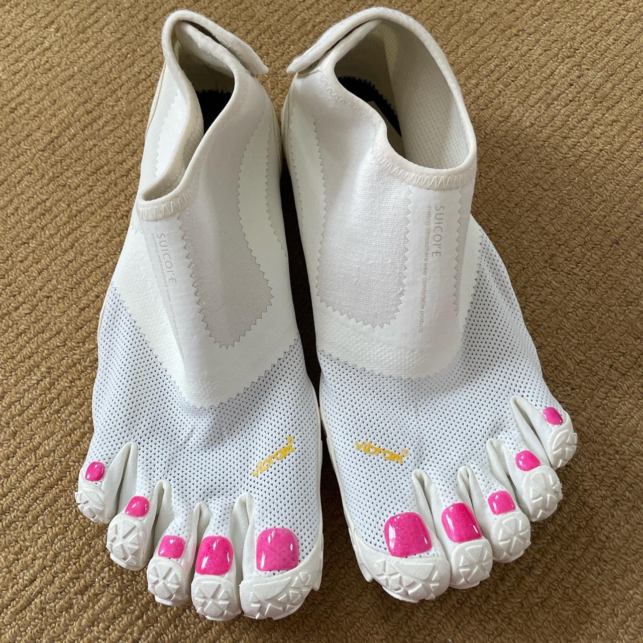 Vibram pink painted toenails, completely out of... - Depop