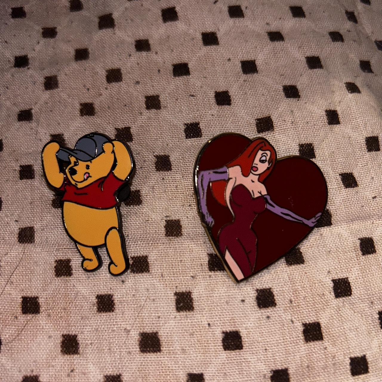 Disney pin set: Jessica rabbit and Winnie the Pooh... - Depop