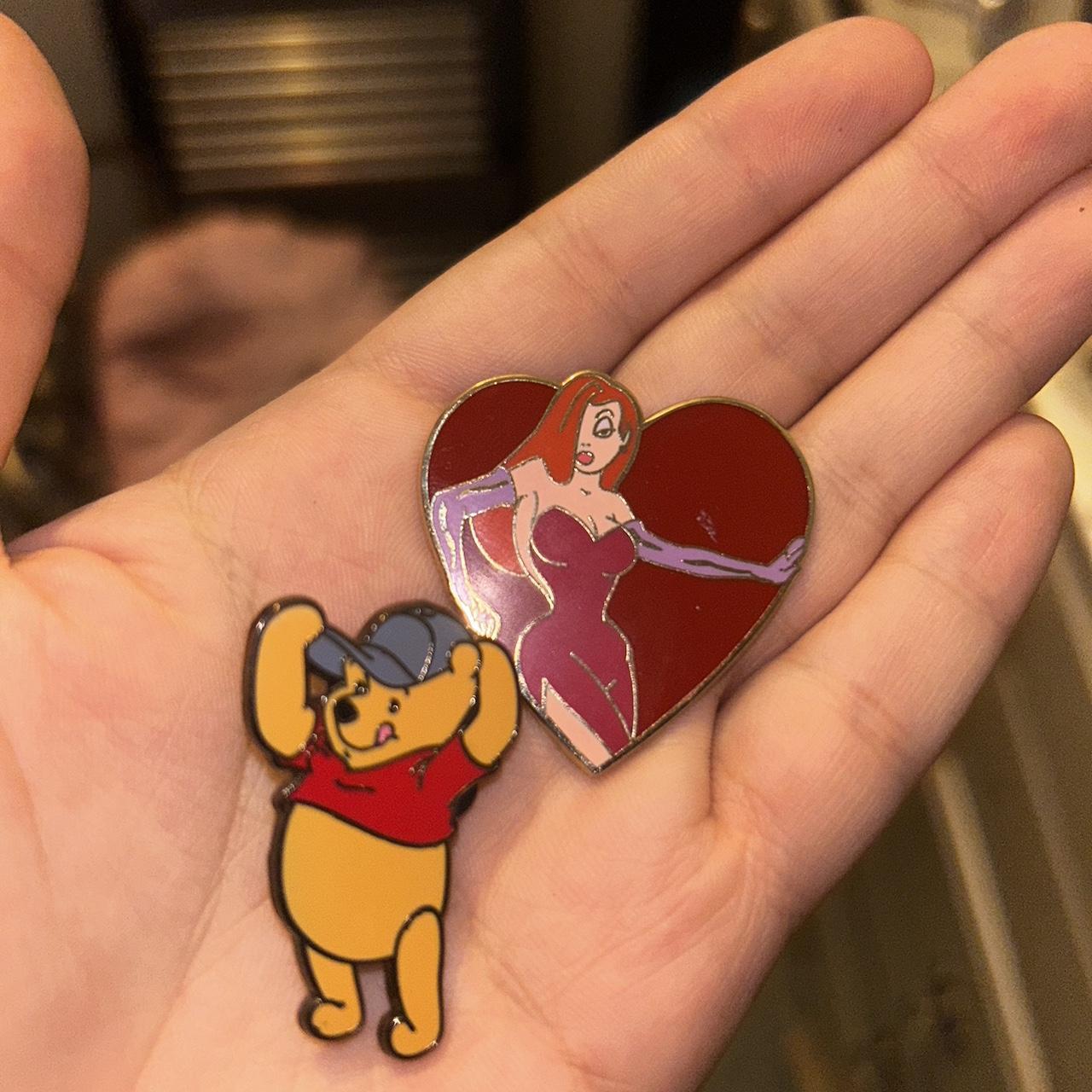 Disney pin set: Jessica rabbit and Winnie the Pooh... - Depop