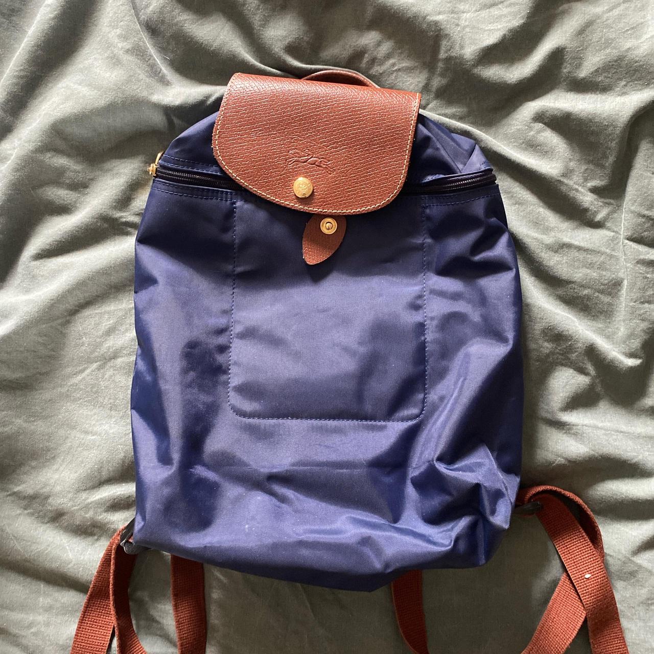 Longchamp navy backpack 🎒 Like new :) - Depop