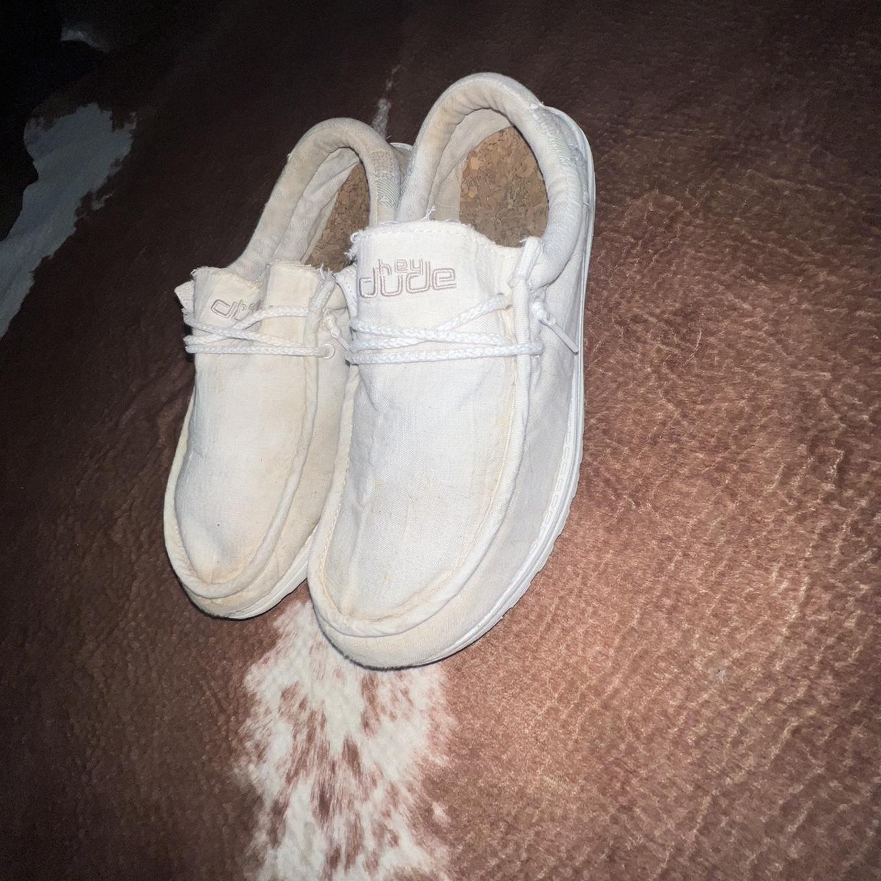 All white hey dude shoes - Depop