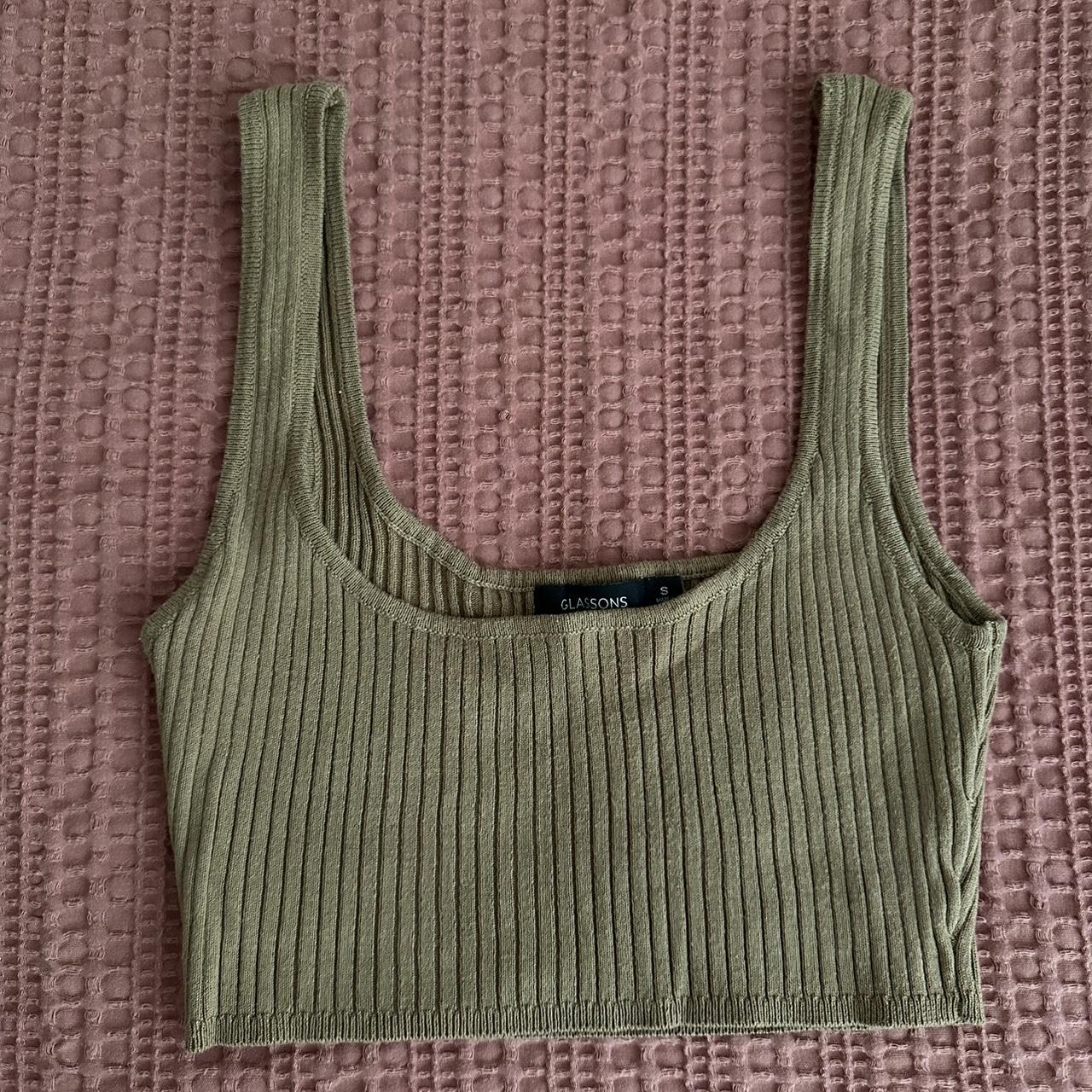 glassons brown crop top worn once, perfect... - Depop