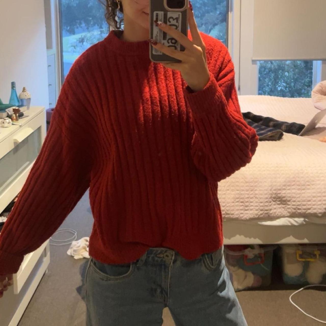Repop!!! Old glassons red knit jumper Super warm... - Depop