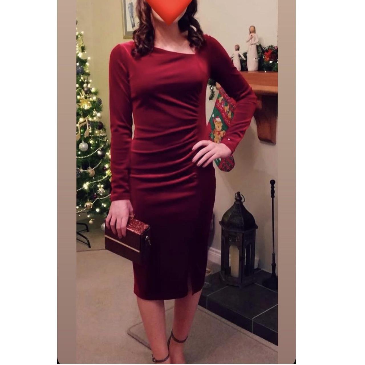 Monsoon red velvet occasion dress. Fitted, statement... - Depop