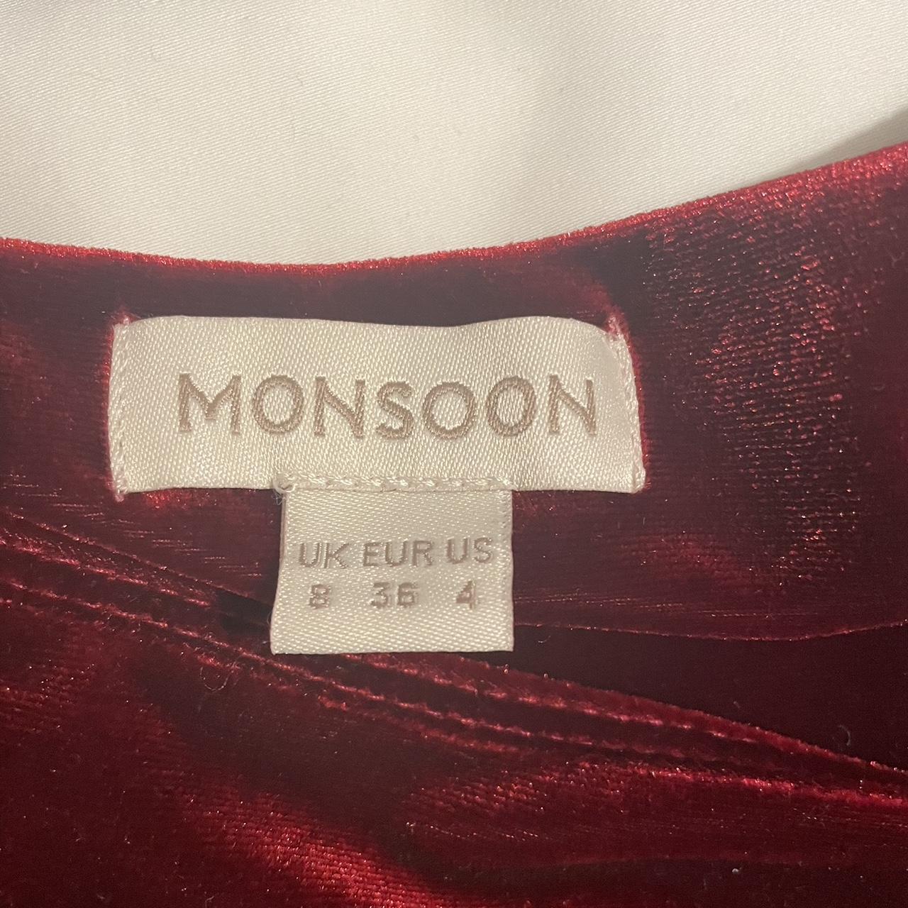 Monsoon red velvet occasion dress. Fitted, statement... - Depop