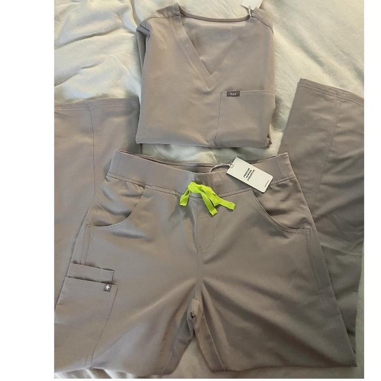 FIGS scrubs Light Grey Set NWT Kade cargo pant... - Depop