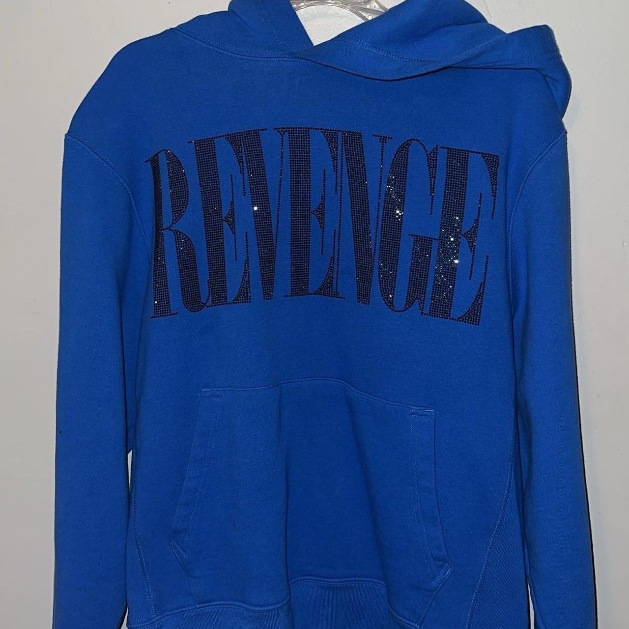 REVENGE blue hoodie size L - Depop