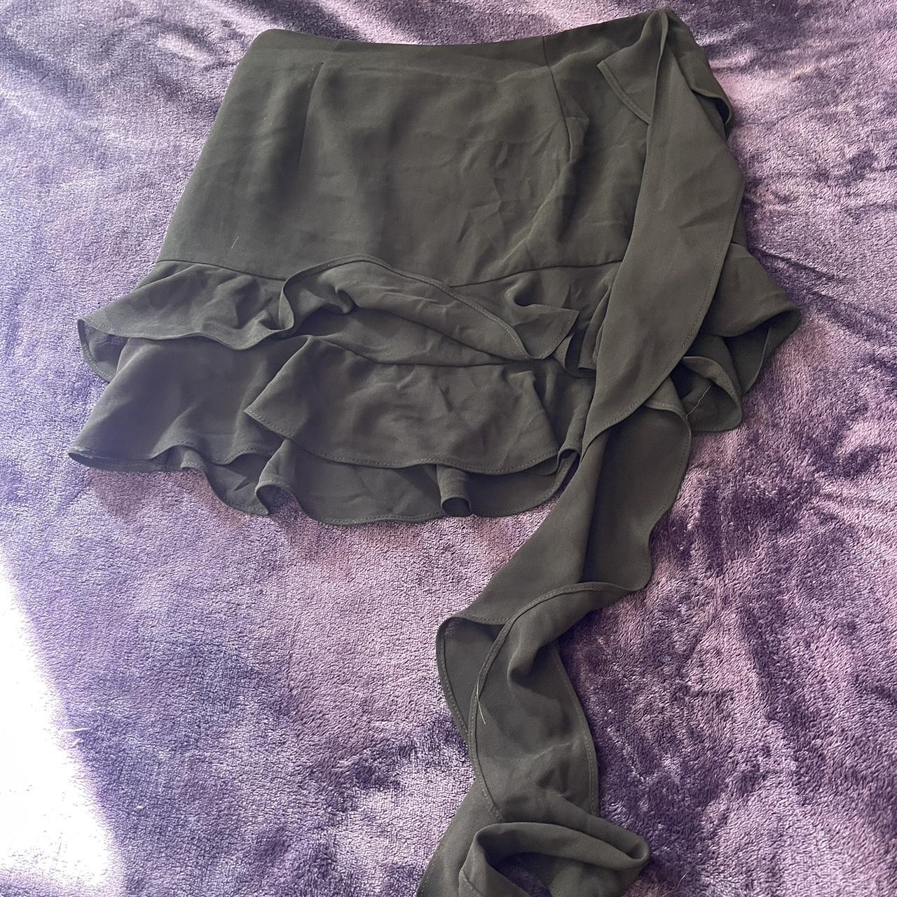 Black ruffle skirt with ruffle trail/tail! -Repop... | Depop