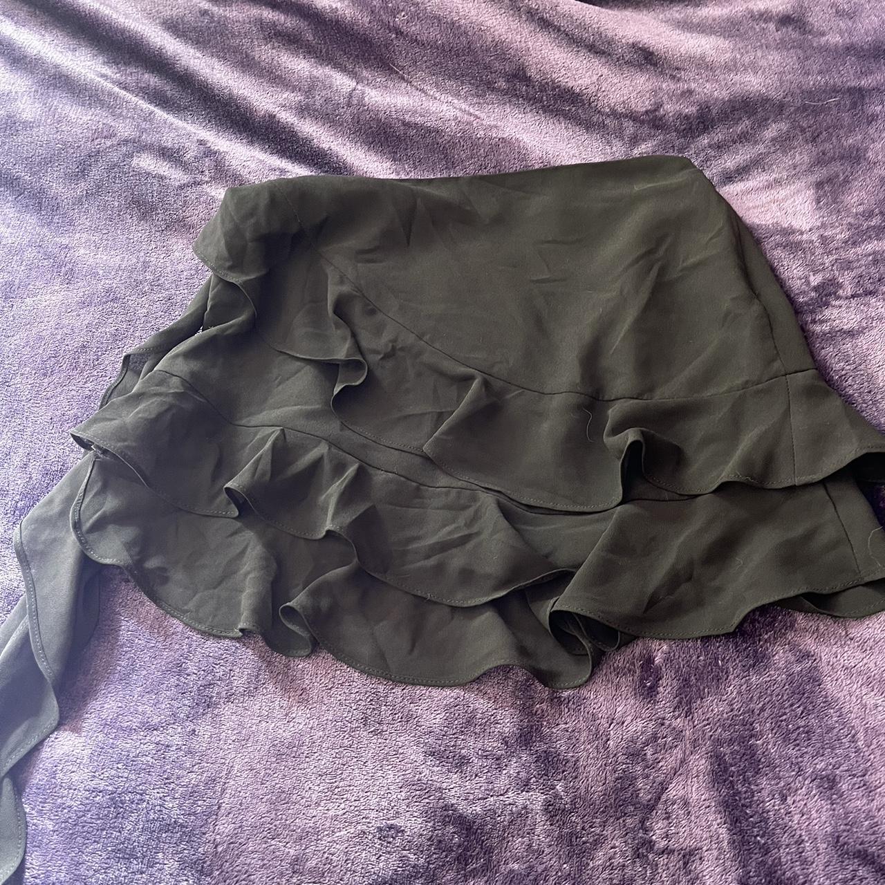 Black ruffle skirt with ruffle trail/tail! -Repop... | Depop