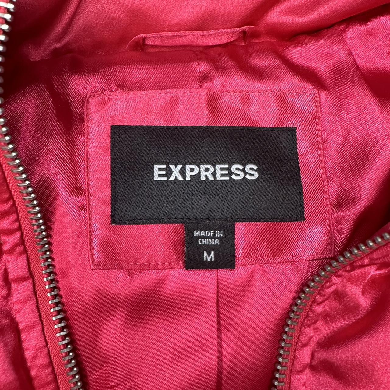 Saturated Pink Express Puffer Jacket Has tiny... - Depop