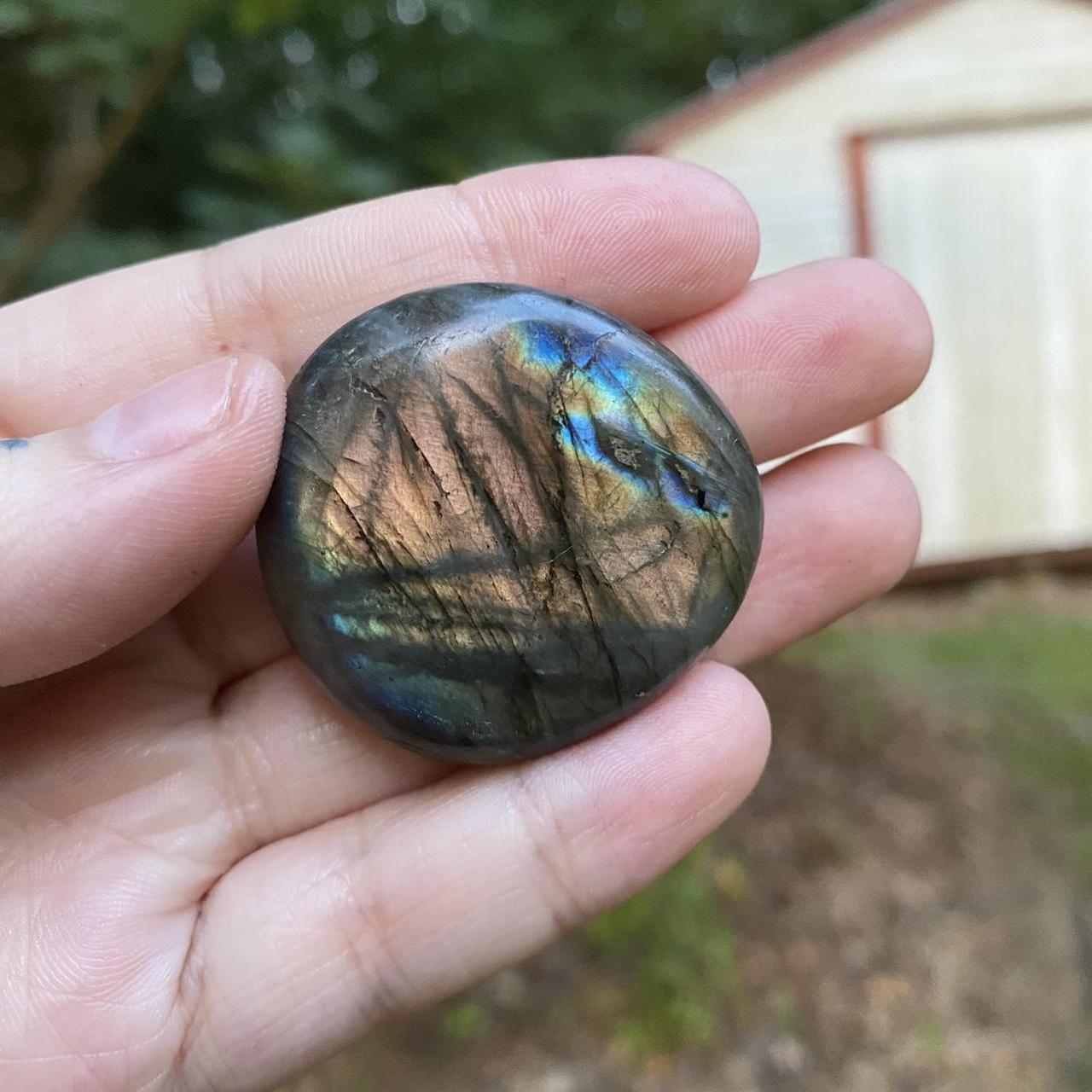 High quality small labradorite palm stone (I prefer... - Depop