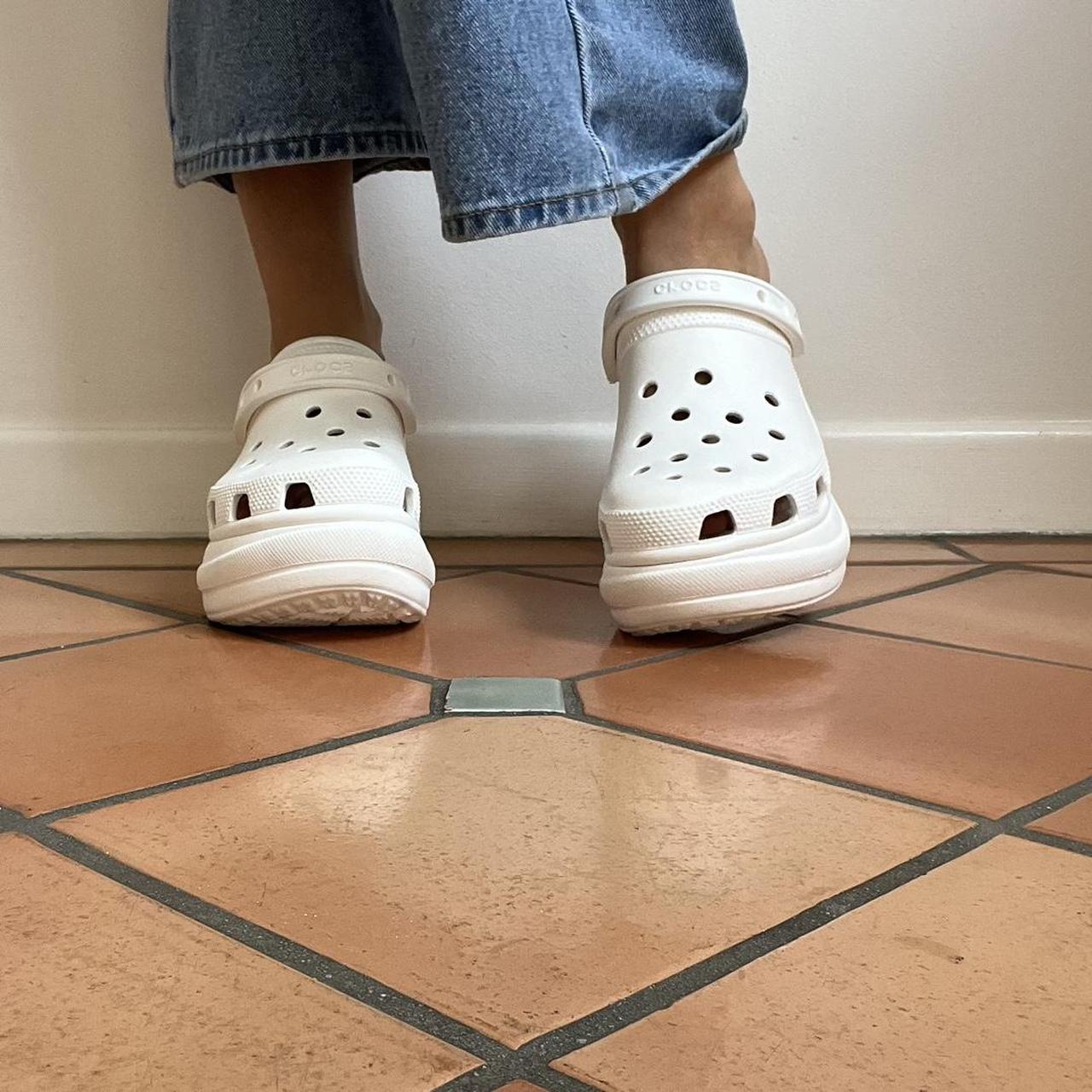 White platform crocs These are super chunky and... - Depop