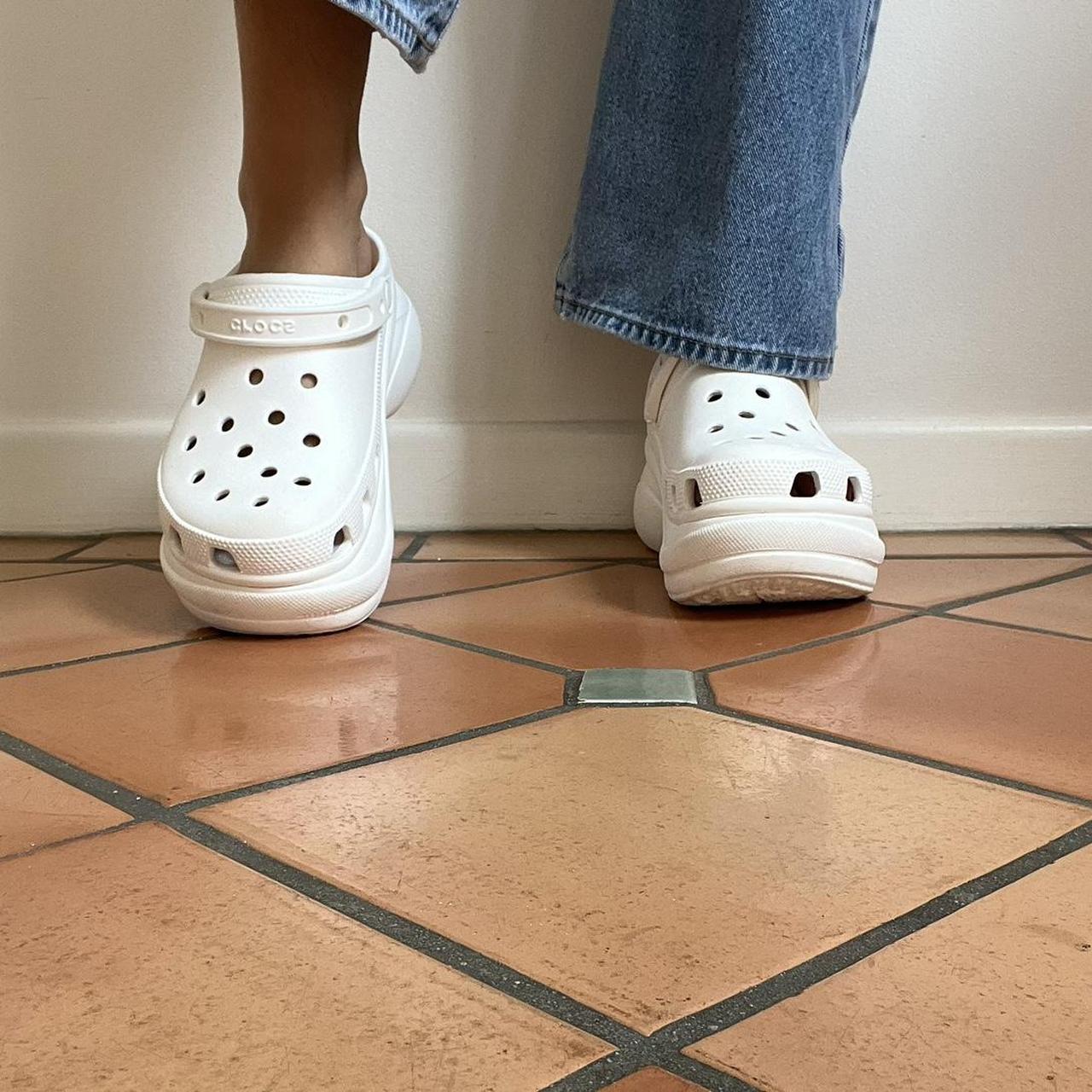 White platform crocs These are super chunky and... - Depop