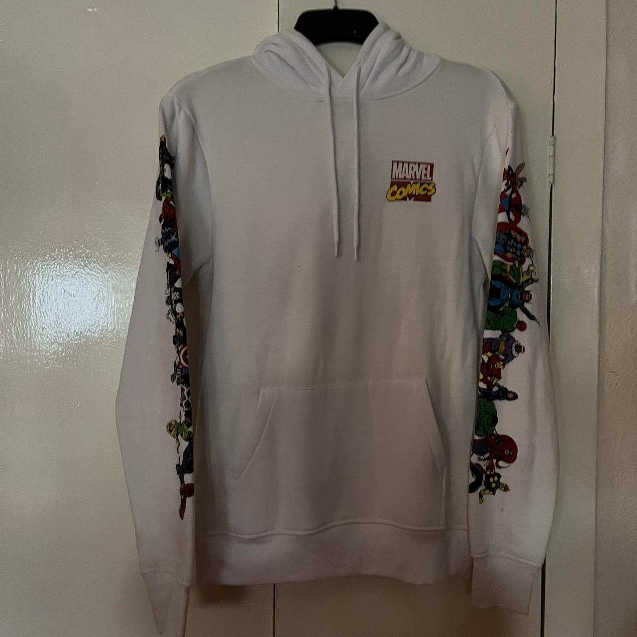 marvel comics hoodie hardly been worn men’s... - Depop