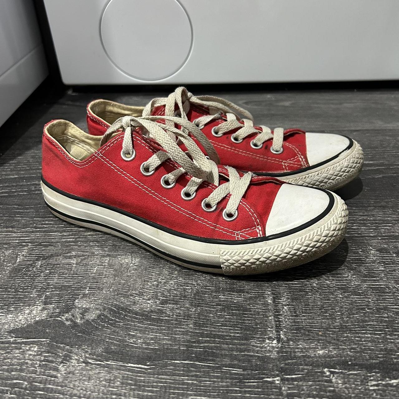 - RED ALL STAR CONVERSE - SIZE 5 - some marks and... - Depop