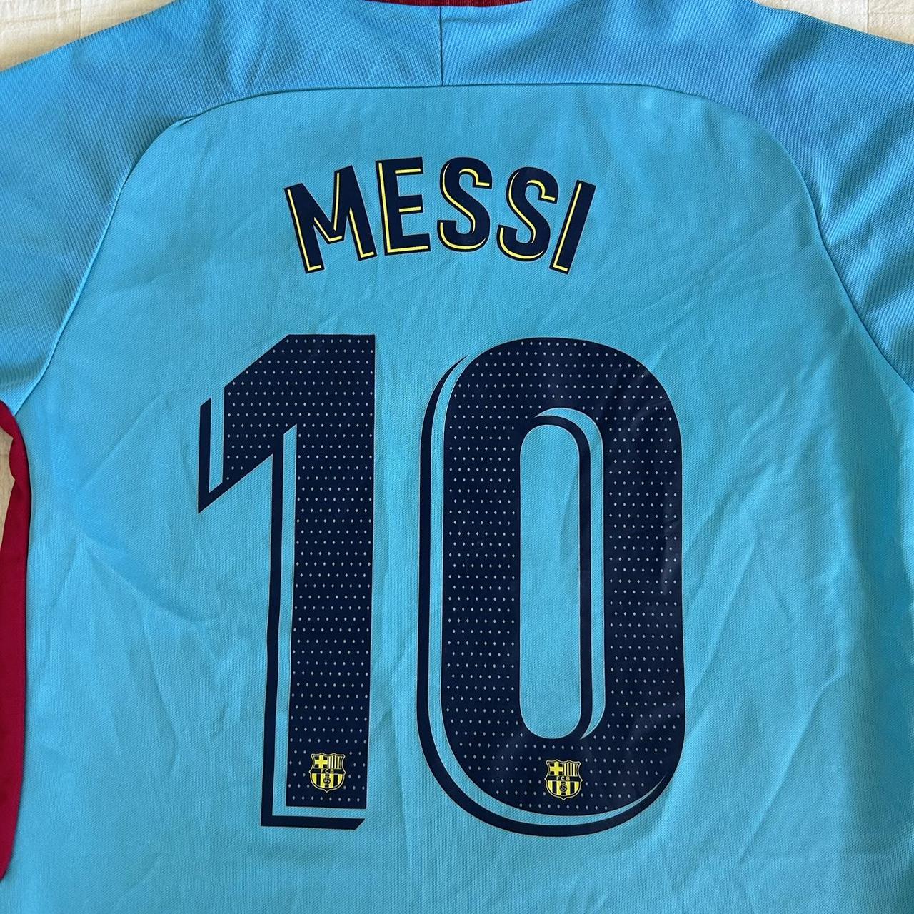 Blue Messi football jersey top Size “XL” but fits... - Depop