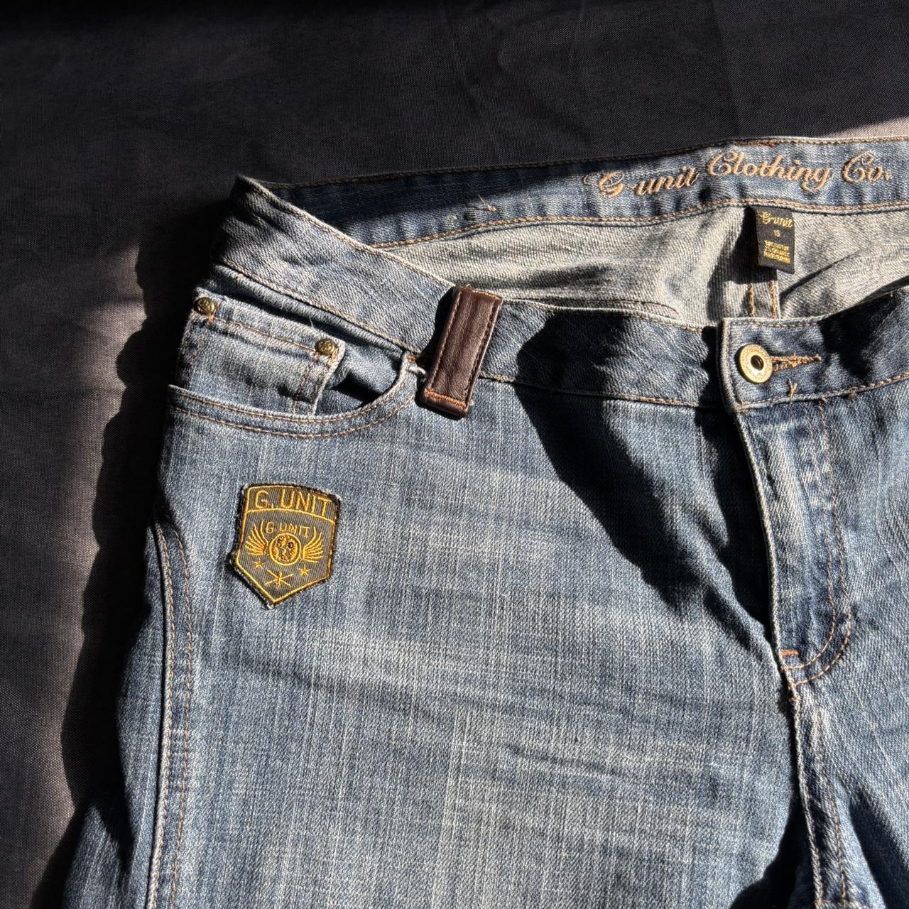 Vintage 2000s G-Unit jeans with a distressed, faded... | Depop