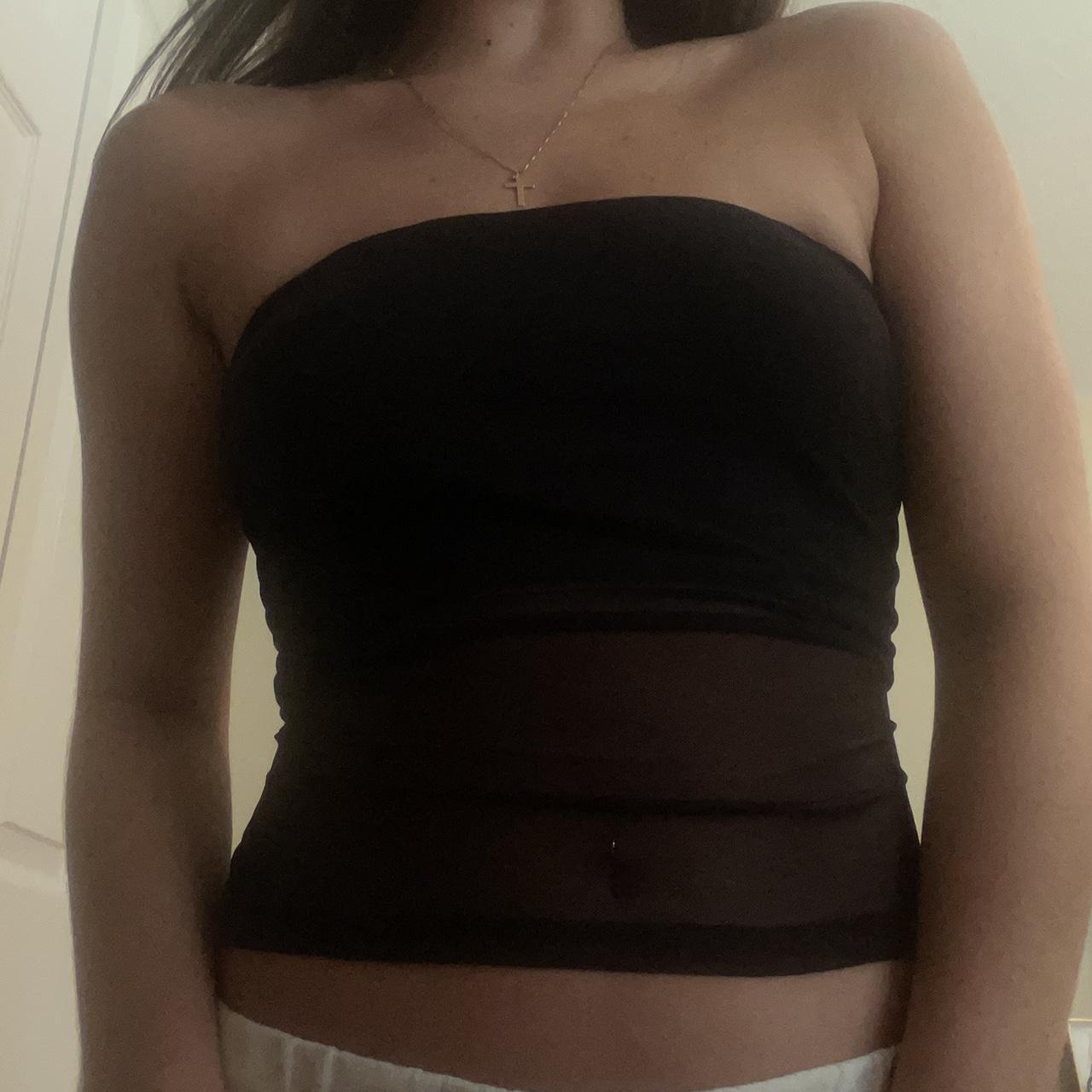 Tiger Mist Black mesh tube top size Xs perfect... - Depop