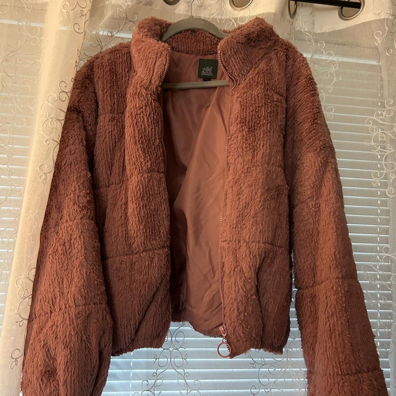 Wild Fable Pink fuzzy coat. Super warm for... - Depop