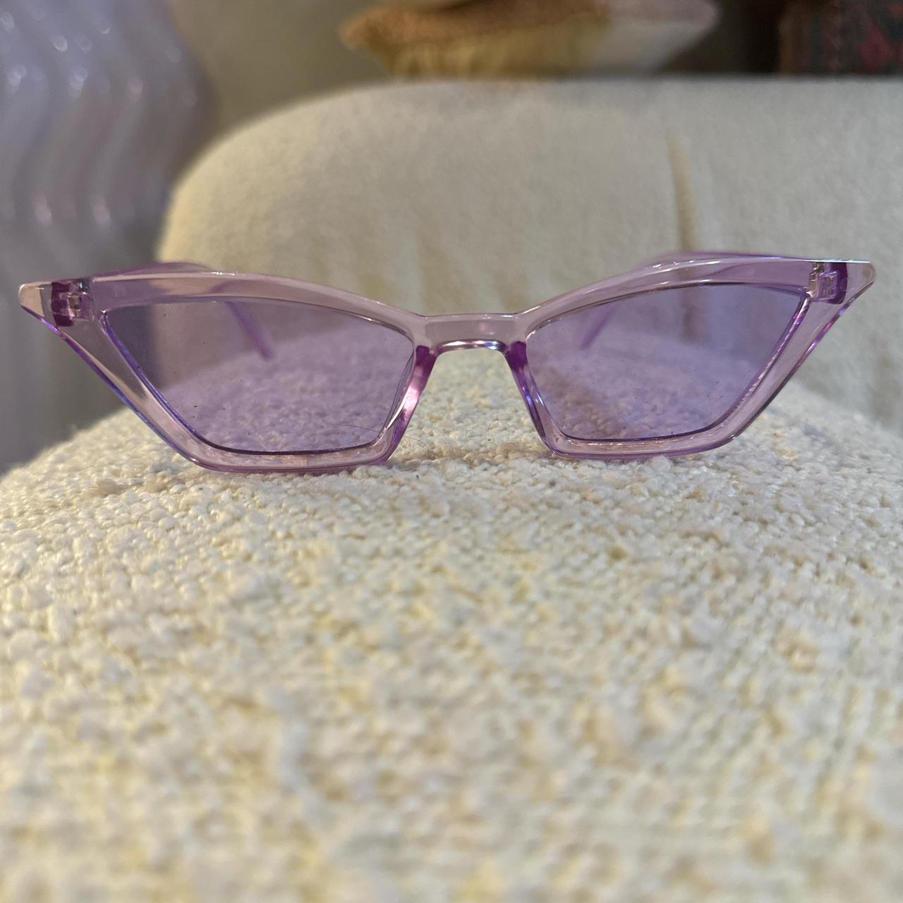 Purple cat eye sunglasses with UV protection... - Depop