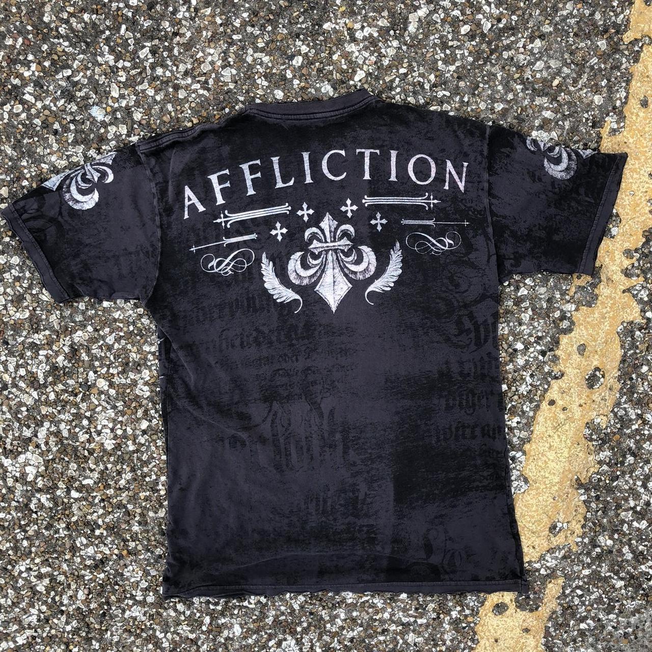 Affliction cross shirt Chest: 20.5” Length:... - Depop