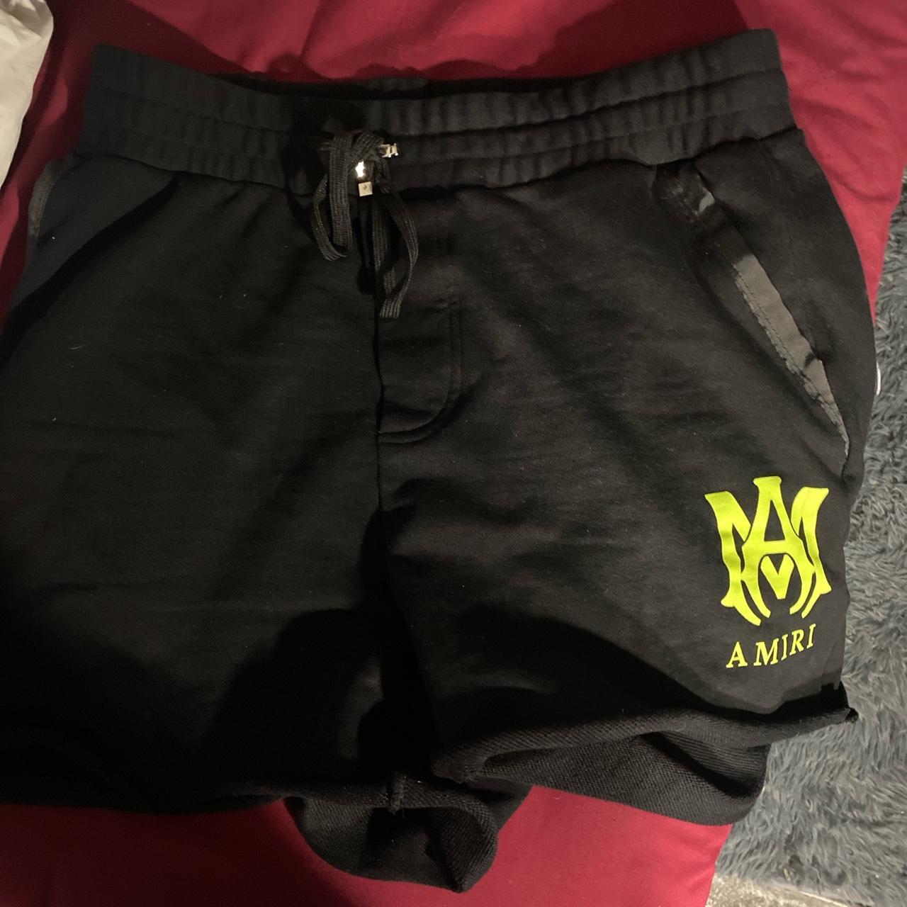 Amiri Men's Black and Green Shorts | Depop