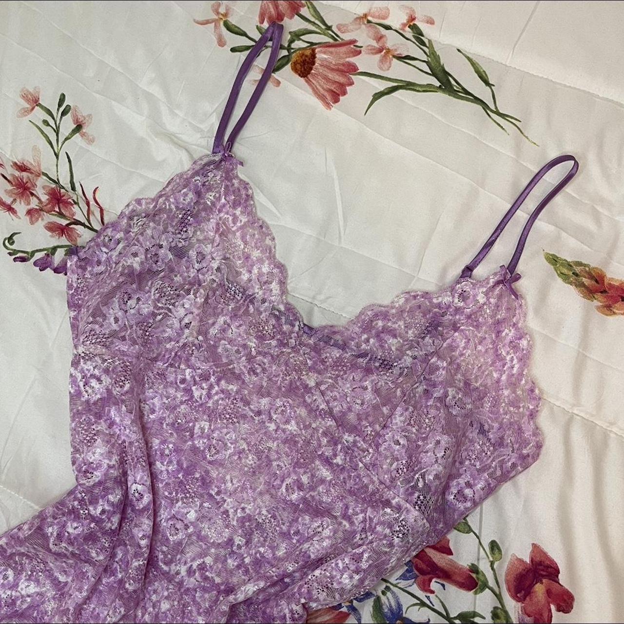 Purple and White Full Lace Dress Brand: Valerie... | Depop