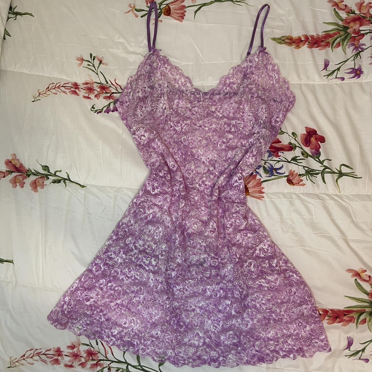 Purple and White Full Lace Dress Brand: Valerie... | Depop