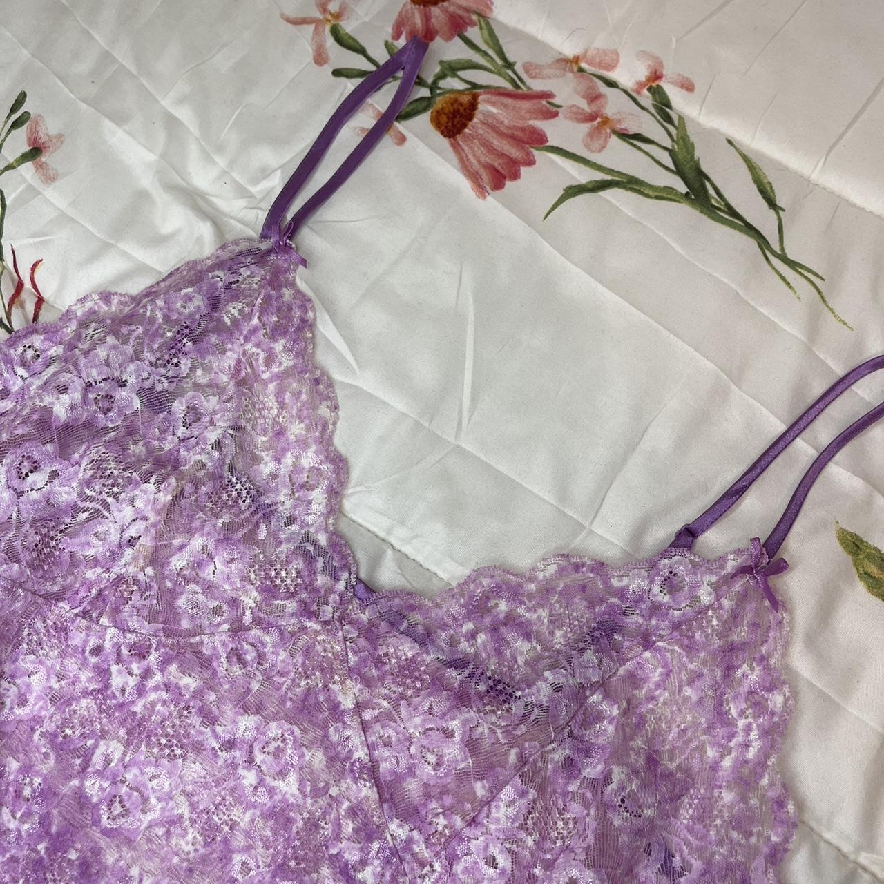Purple and White Full Lace Dress Brand: Valerie... | Depop