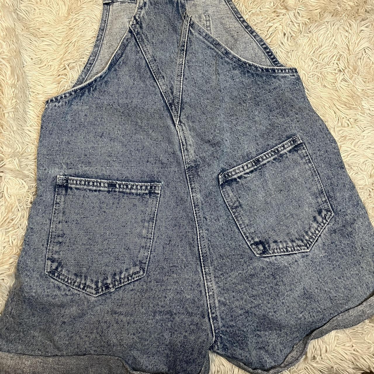 super cute shorts light wash overalls from shein!... - Depop