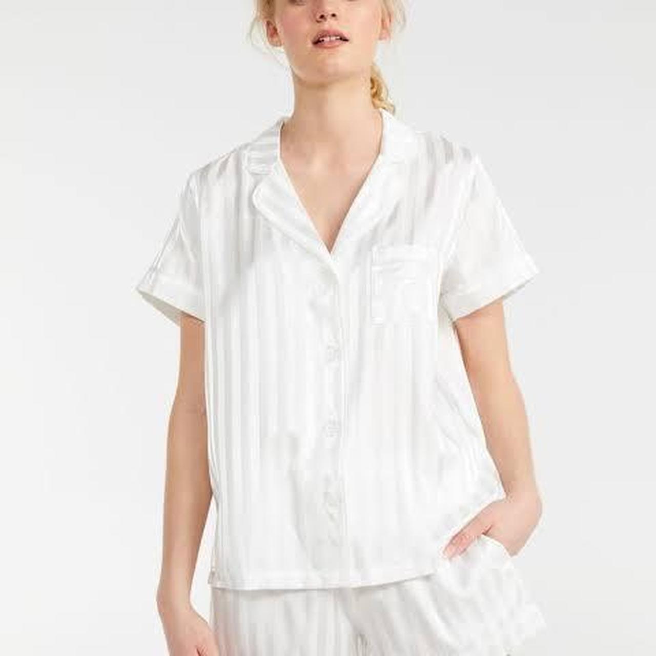 peter alexander white satin set women’s size... - Depop