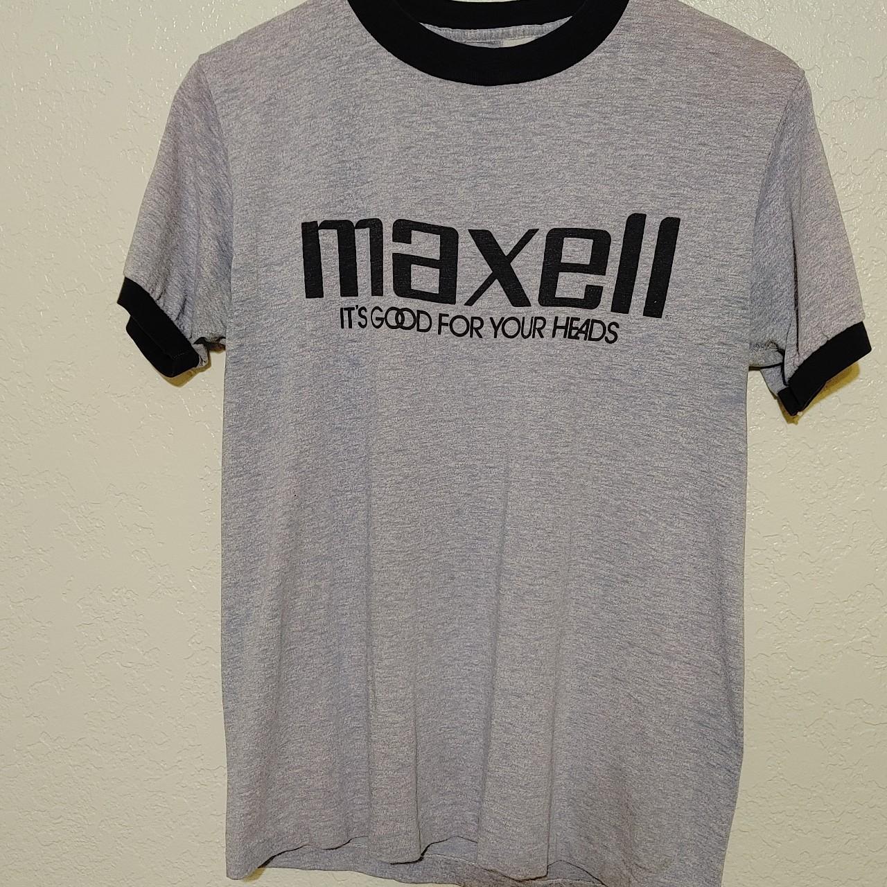 Vintage Maxell cassette tape shirt size fitted... - Depop