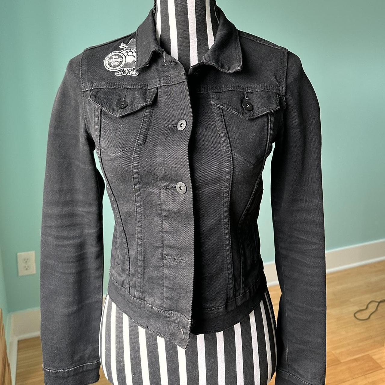 Lip Service stretch denim jacket in black. Inside... - Depop