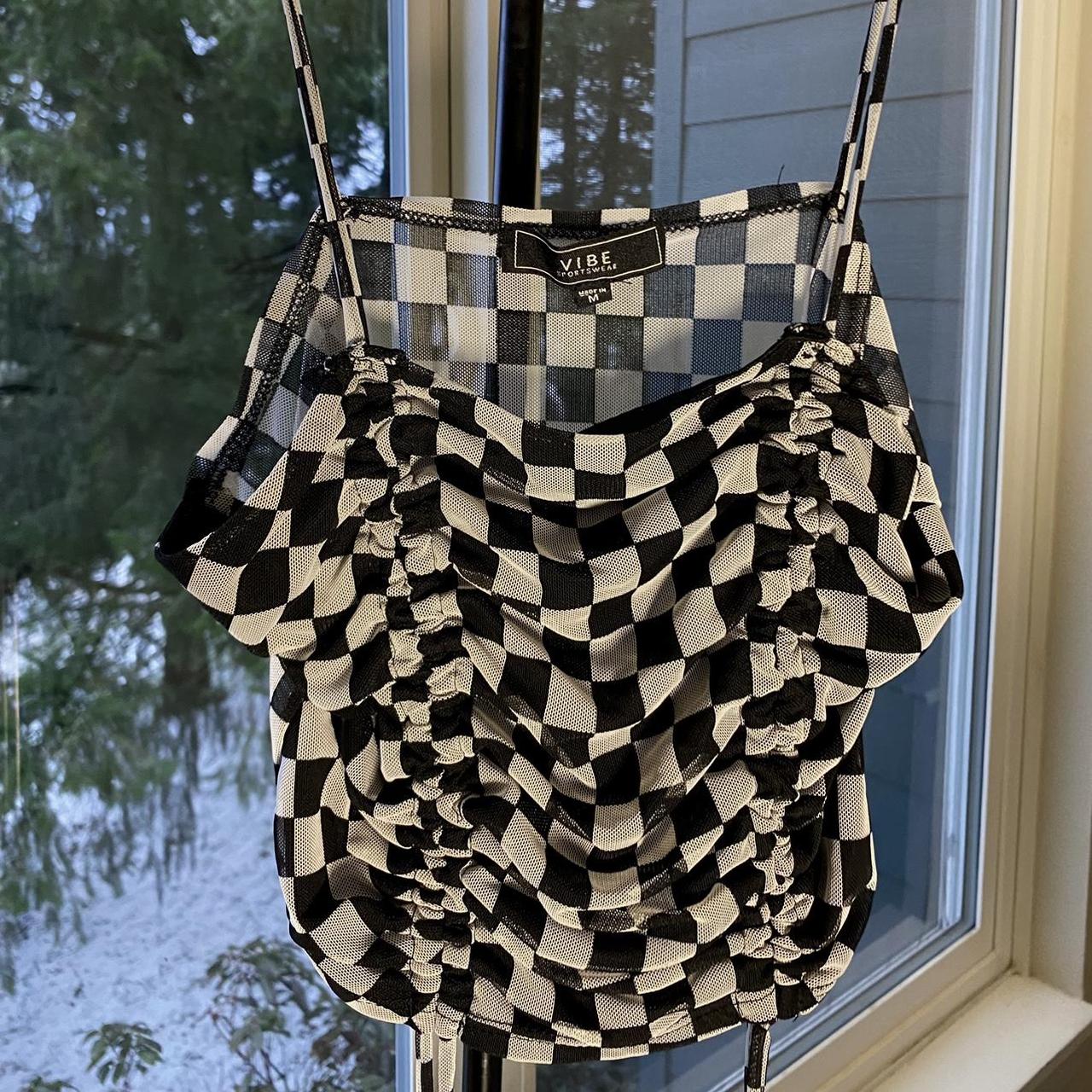 Checkered tank top Fits small-medium - Depop