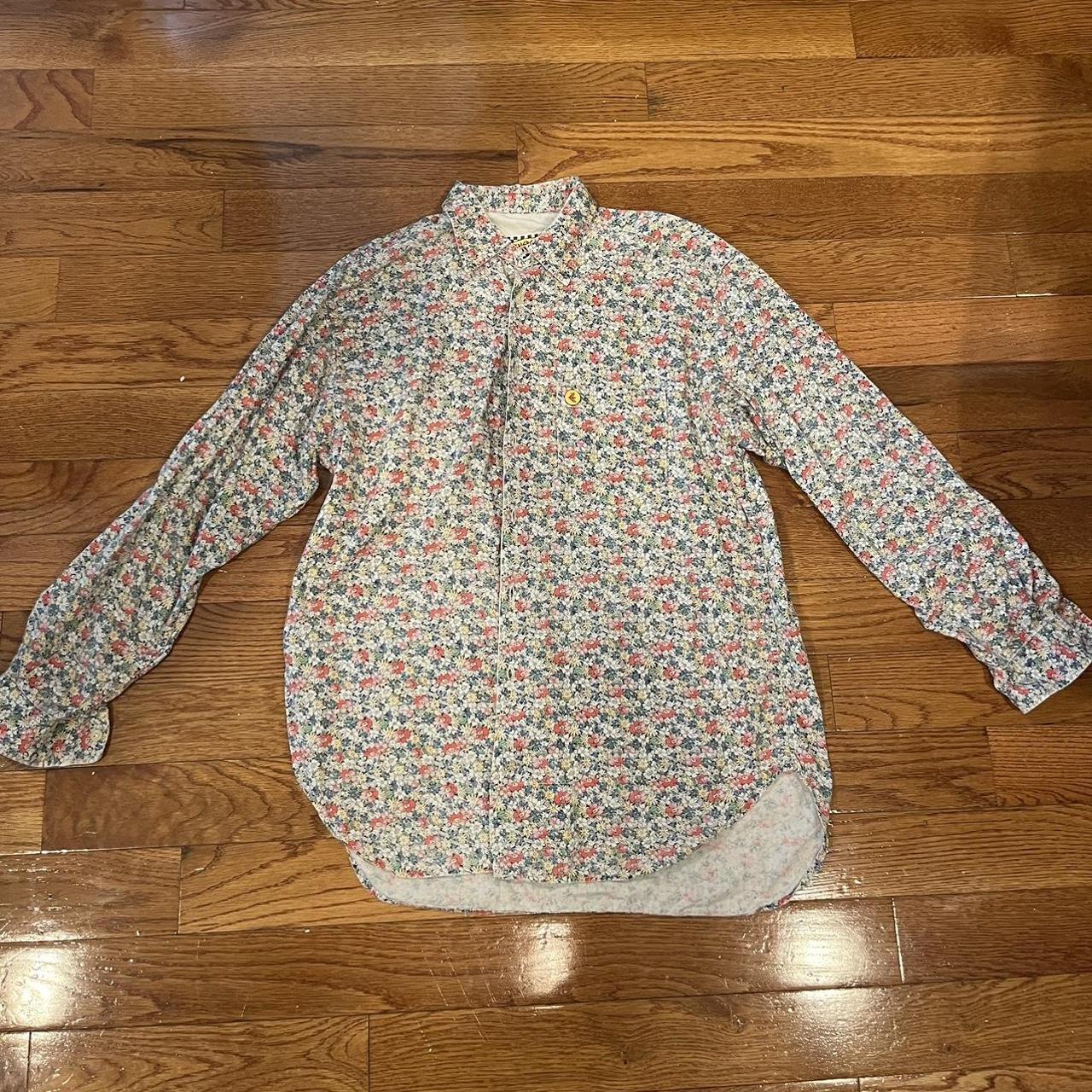 Vintage European button down floral shirt #vintage... - Depop