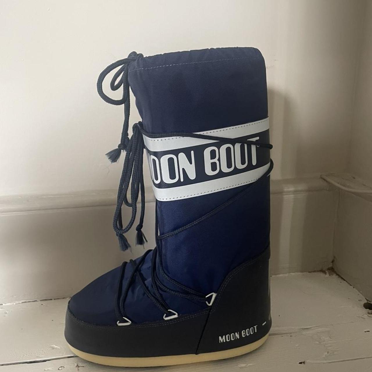 Brand new moon boots navy blue fresh out box never... - Depop