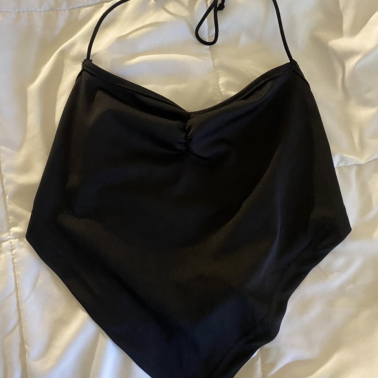 Black Triangle Halter Top -never worn and I’m... - Depop