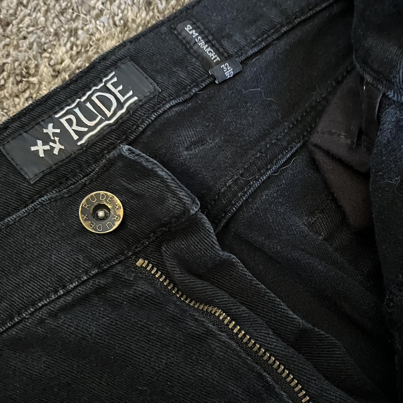 Very well-loved XXX Rude brand 32" cut-off jeans.... - Depop