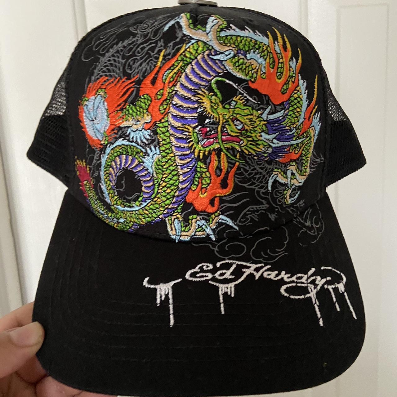 Ed Hardy Men's Black Hat | Depop