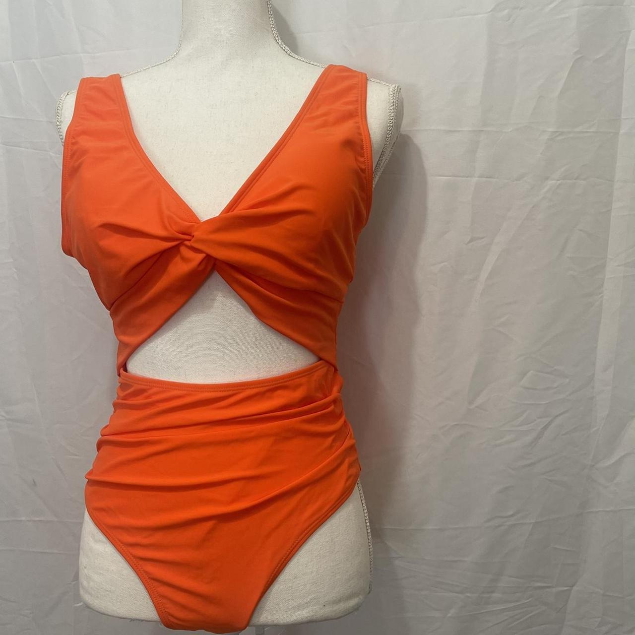 Brand New Orange Swimsuit One piece - Depop