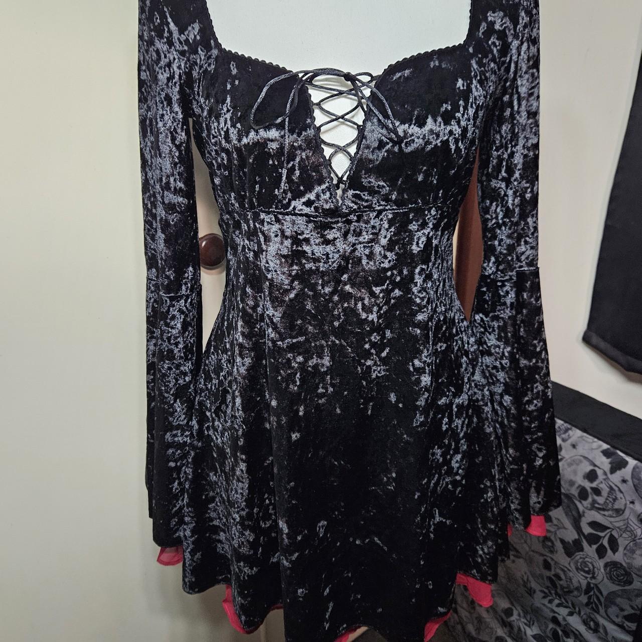 Dolls Kill Widow Gothic Beauty velvet mini dress... - Depop