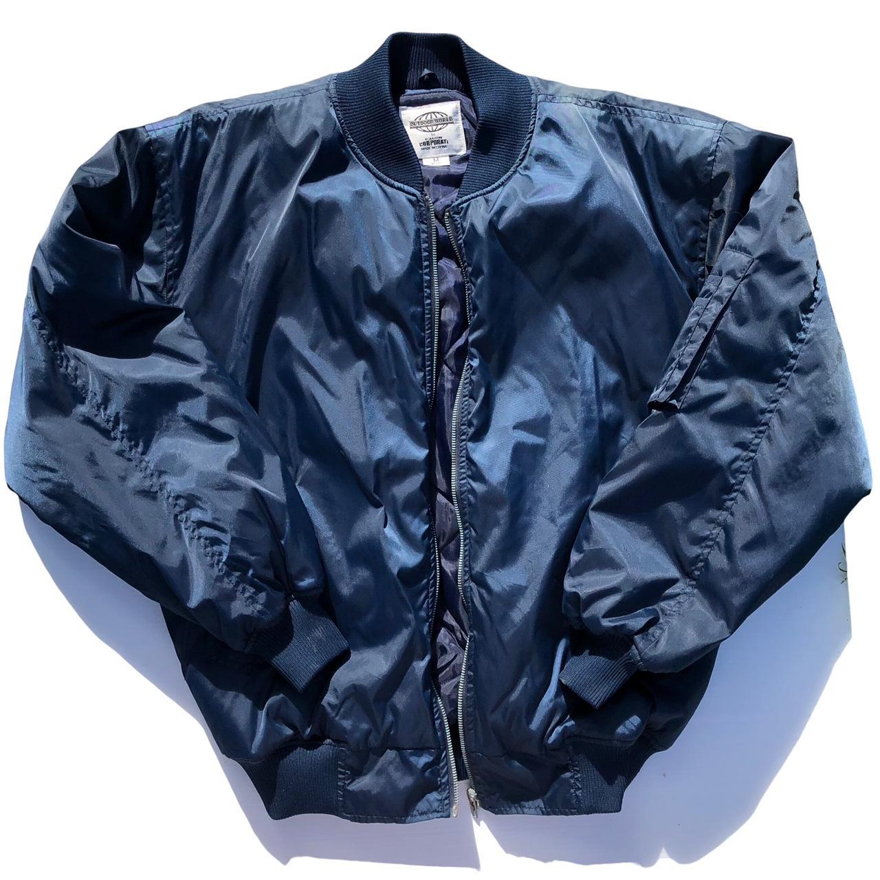 vintage y2k navy bomber jacket 🤍 labeled a men’s... - Depop