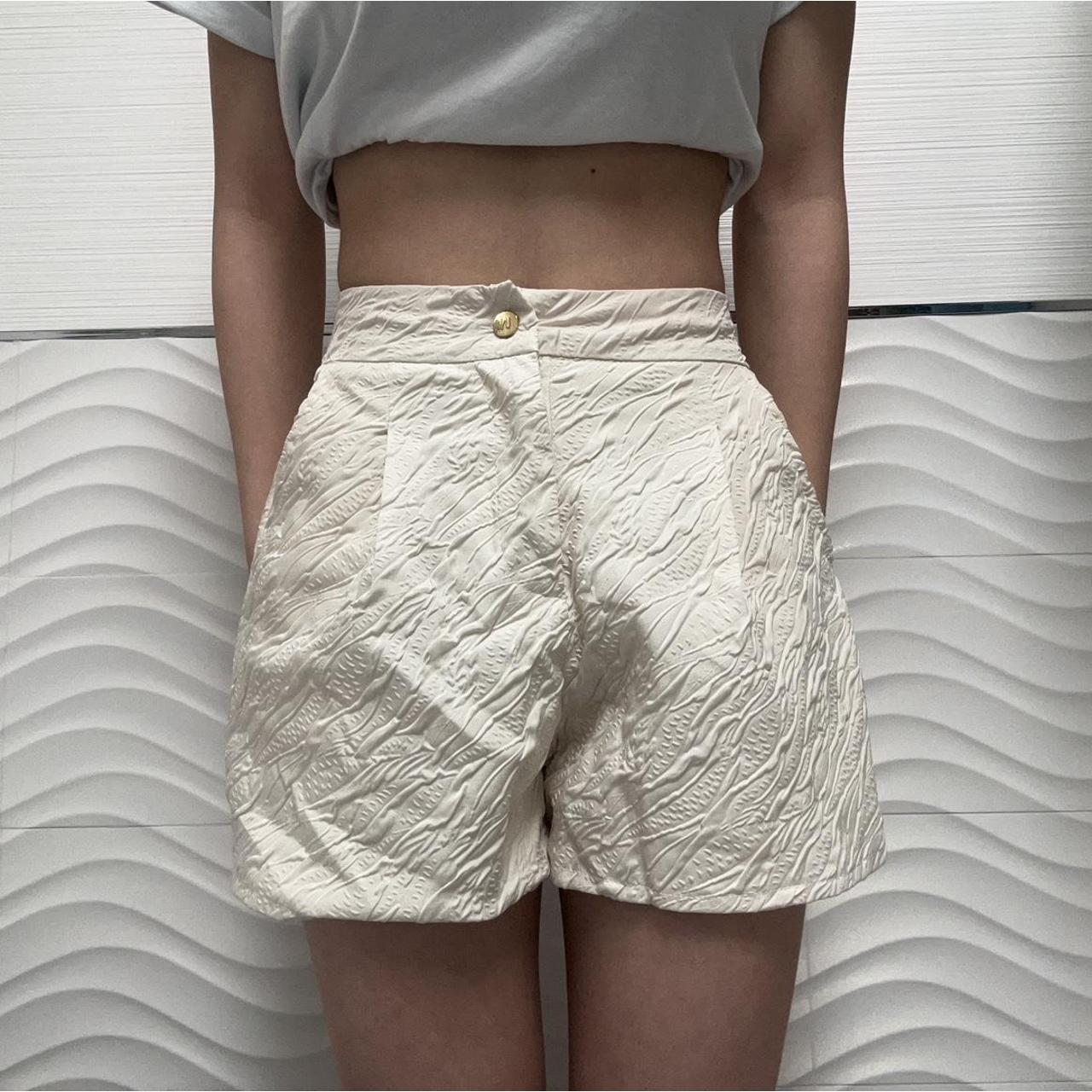 The Unbranded Brand Women's Cream and Gold Shorts | Depop