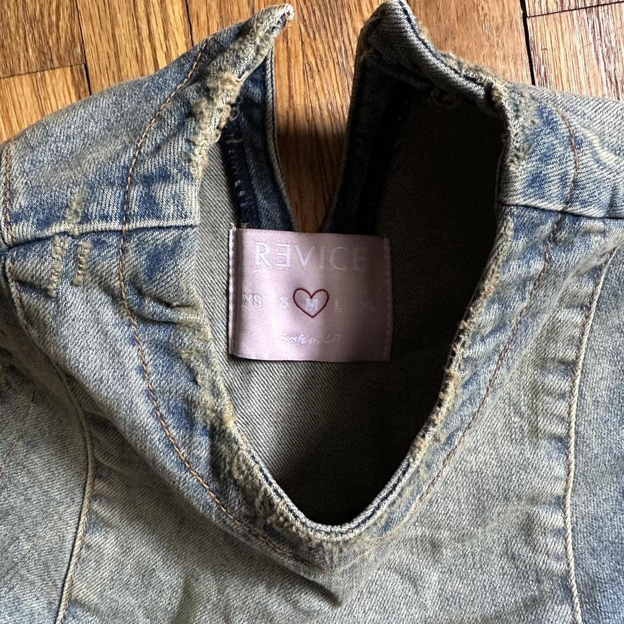 Revice His Loss Top/ Sahara Distressed denim crop... | Depop